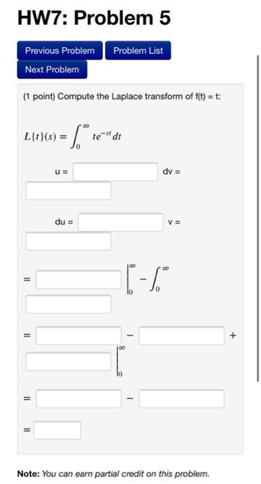 Solved HW7: Problem 5 Problem List Previous Problem Next | Chegg.com