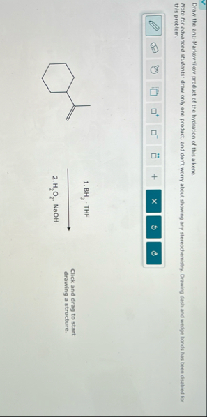 Solved Draw the anti-Markovnikov product of the hydration of | Chegg.com