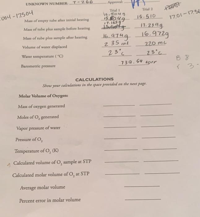 Solved CALCULATIONS Show your calculations in the space | Chegg.com