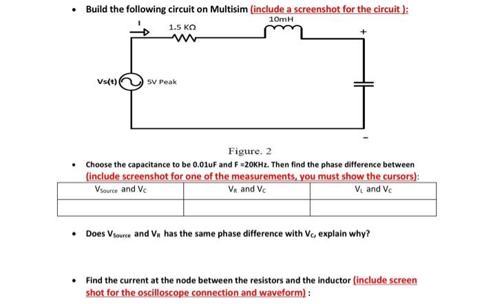 Solved • Build the following circuit on Multisim (include a | Chegg.com
