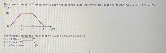 Solved The current through a 7 - mH inductor is shown in the | Chegg.com