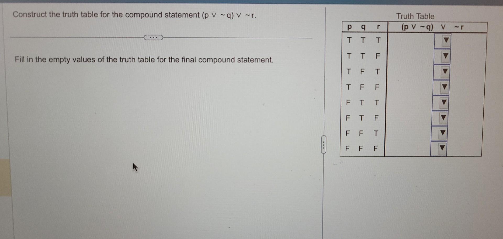 Solved Construct the truth table for the compound statement | Chegg.com