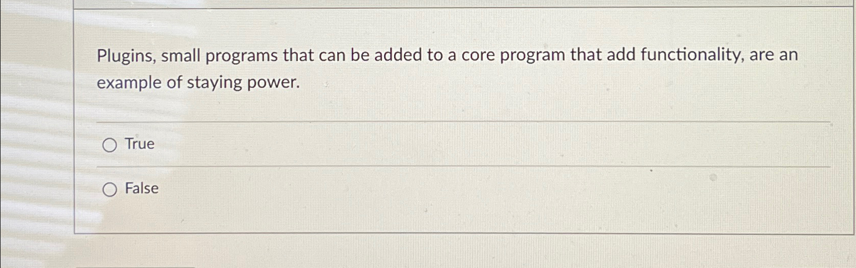 Solved Plugins, small programs that can be added to a core | Chegg.com