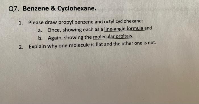 Solved 1. Please draw propyl benzene and octyl cyclohexane: | Chegg.com