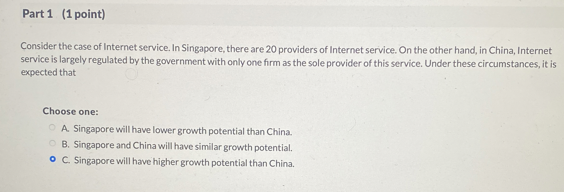 Solved Part 1 (1 ﻿point)Consider the case of Internet | Chegg.com