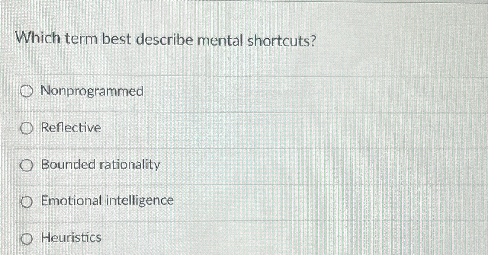 Solved Which term best describe mental | Chegg.com