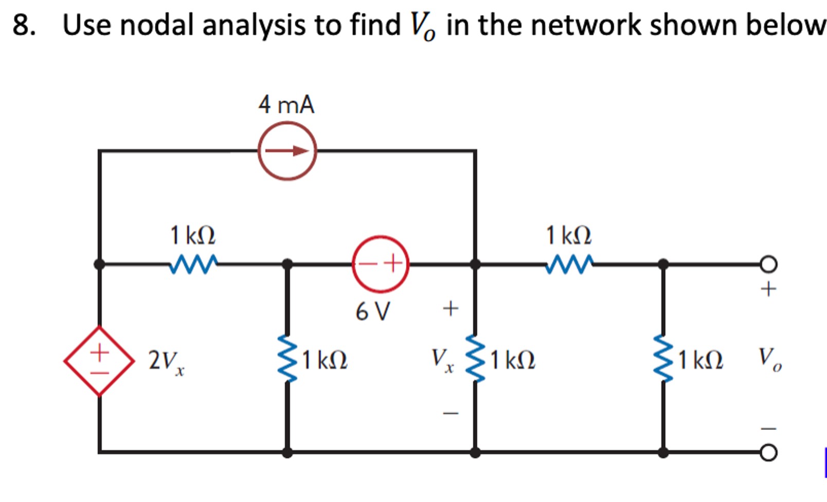Solved Use nodal analysis to find Vo ﻿in the network shown | Chegg.com