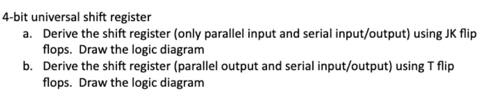 4-bit universal shift registera. ﻿Derive the shift | Chegg.com