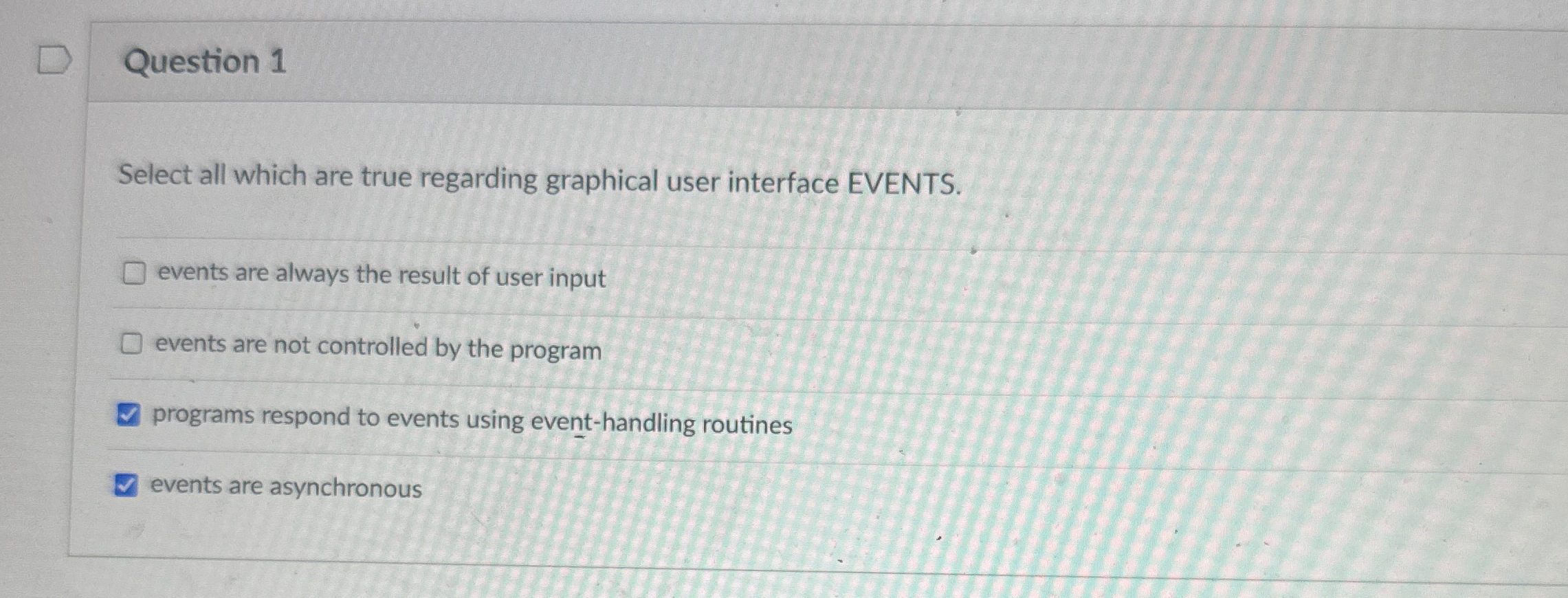 Solved Question 1Select all which are true regarding | Chegg.com