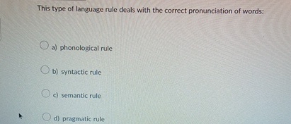 Solved This type of language rule deals with the correct | Chegg.com