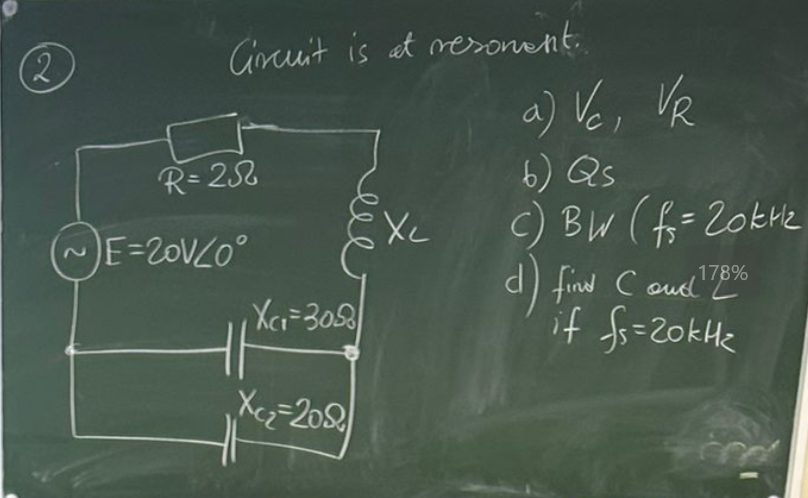 Solved RLC ResonanceCircuit is at resonant | Chegg.com