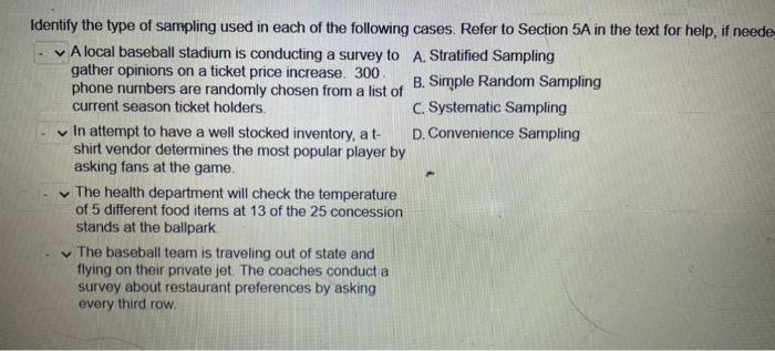 Solved math question it says, identify the type of sampling | Chegg.com