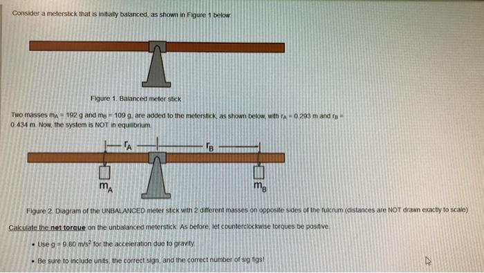 Solved Consider a meterstick that is initially balanced, as | Chegg.com