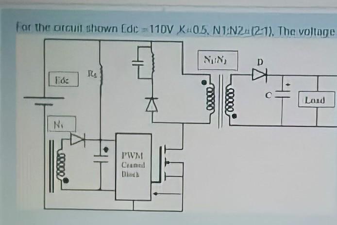 Solved Find Piv for diode and voltage stress on the main | Chegg.com