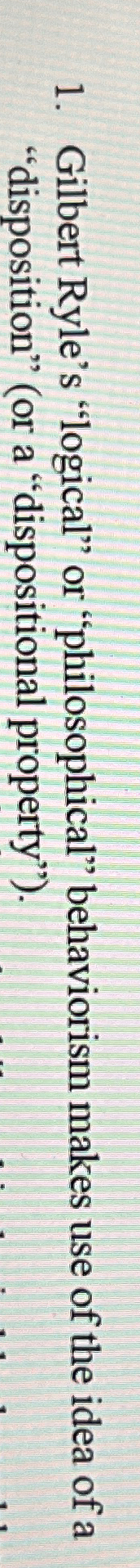Solved Gilbert Ryle's "logical" or "philosophical" | Chegg.com