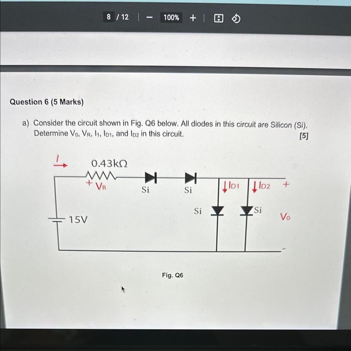 Solved a) Consider the circuit shown in Fig. Q6 below. All | Chegg.com