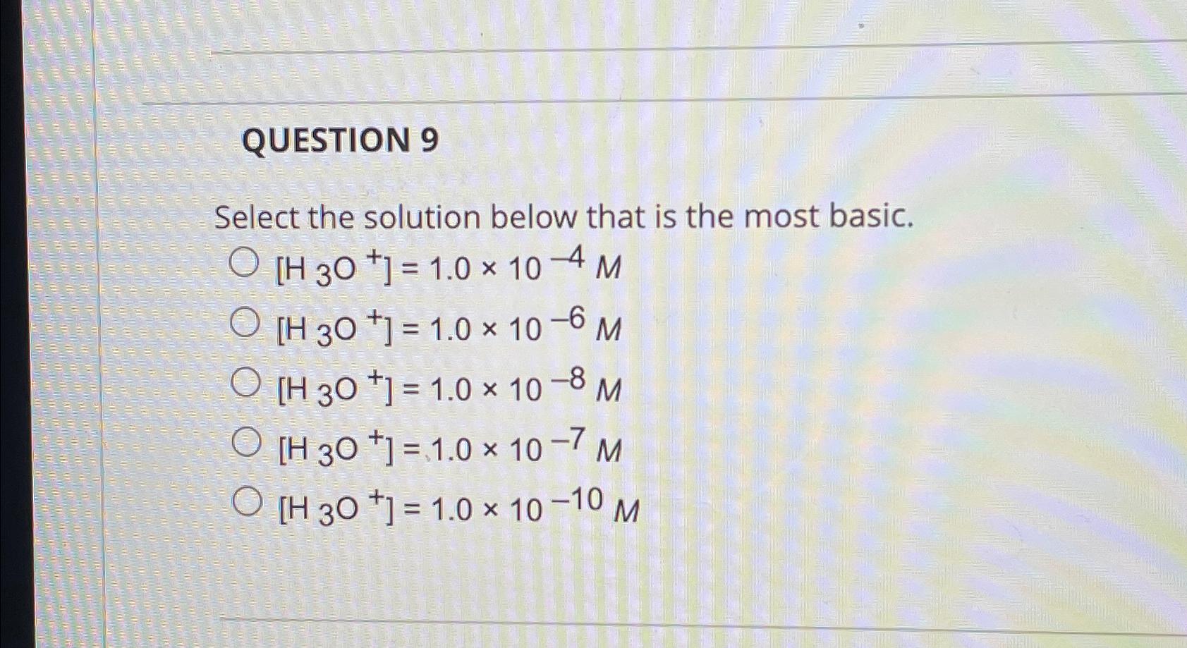 Solved QUESTION 9Select the solution below that is the most | Chegg.com