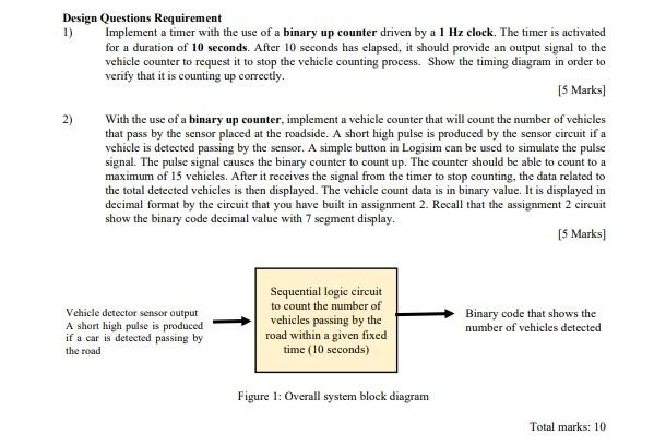 Solved Design Questions Requirement 1) Implement a timer | Chegg.com