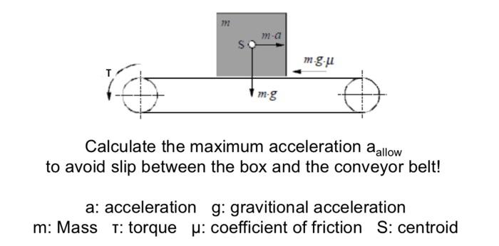 Solved Calculate The Maximum Acceleration Aallow To Avoid