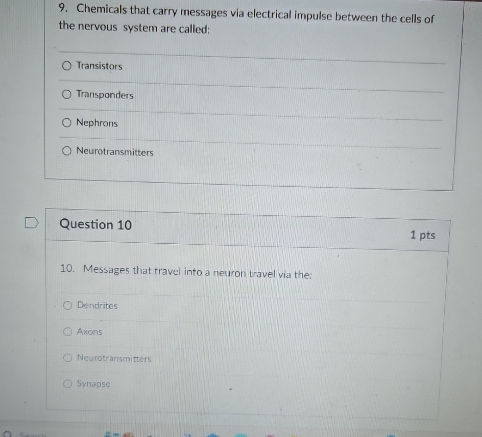 Solved Chemicals that carry messages via electrical impulse | Chegg.com