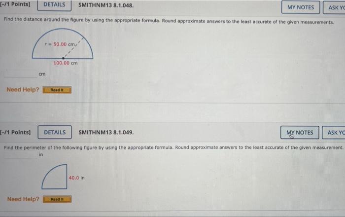 Solved Find the distance around the figure by using the | Chegg.com