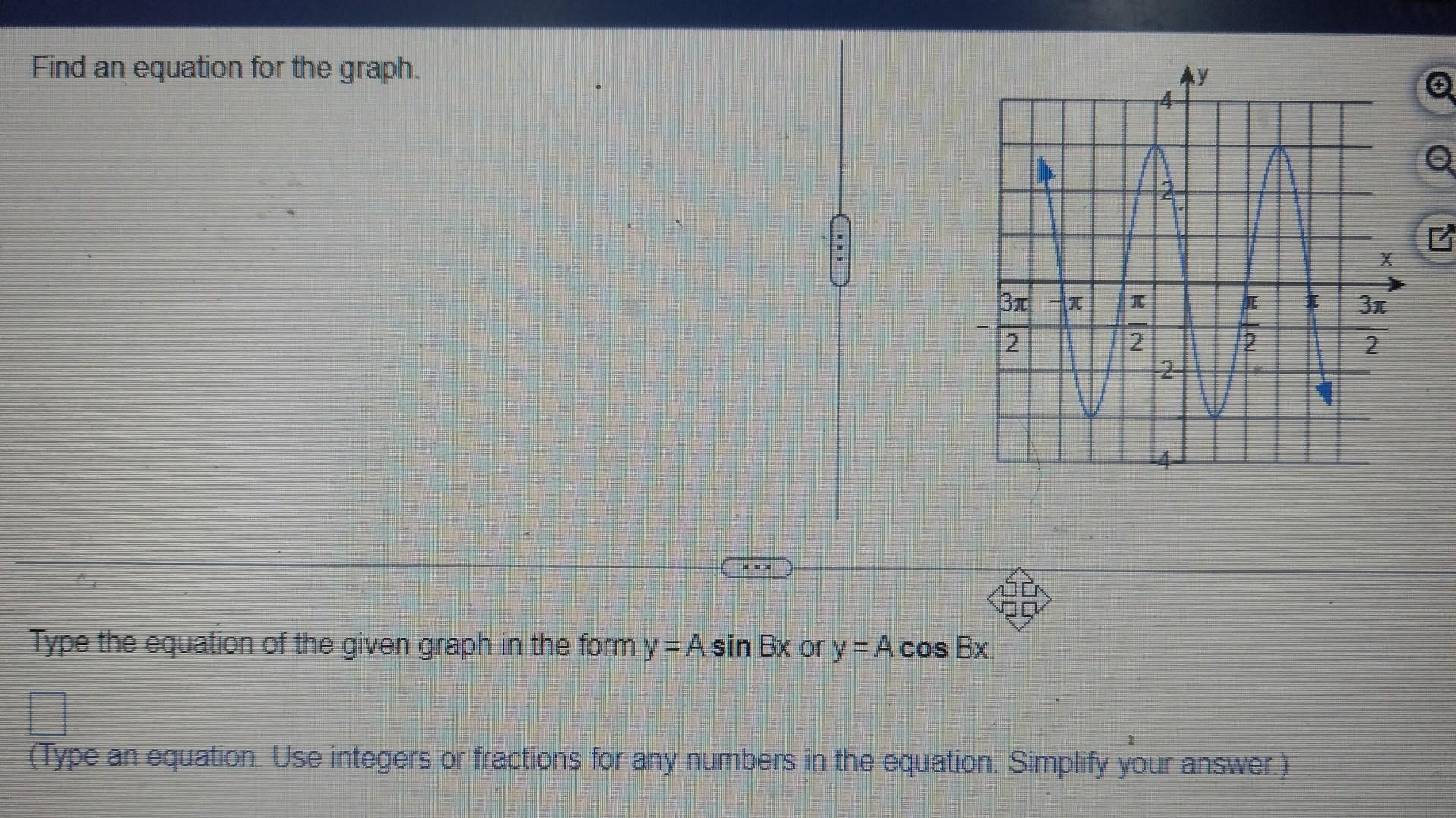 Solved Find an equation for the graph. Type the equation of | Chegg.com