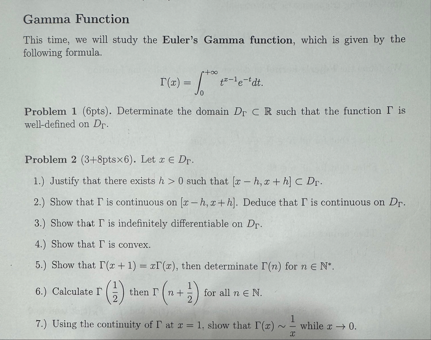 Solved Gamma FunctionThis time, we will study the Euler's | Chegg.com