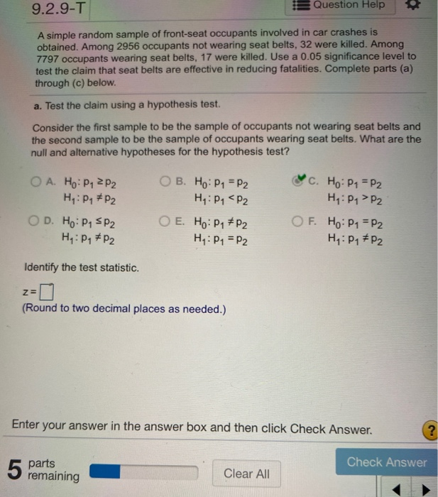 Solved 9.2.9-T Question Help A simple random sample of | Chegg.com