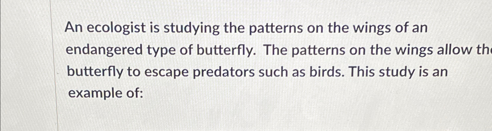 Solved An ecologist is studying the patterns on the wings of | Chegg.com