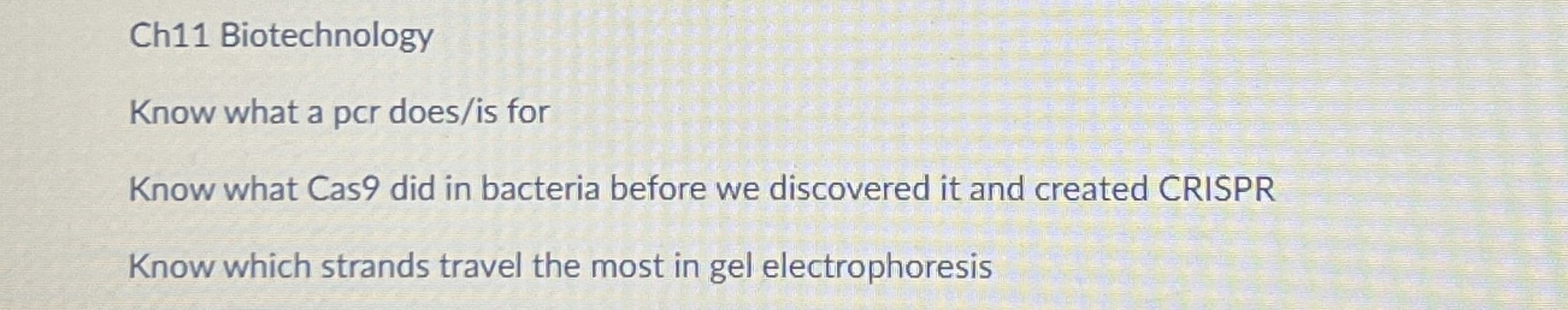 Solved Ch11 ﻿BiotechnologyKnow what a pcr does/is forKnow | Chegg.com