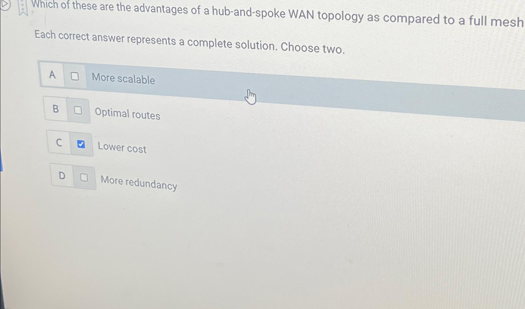 Solved Which of these are the advantages of a hub-and-spoke | Chegg.com