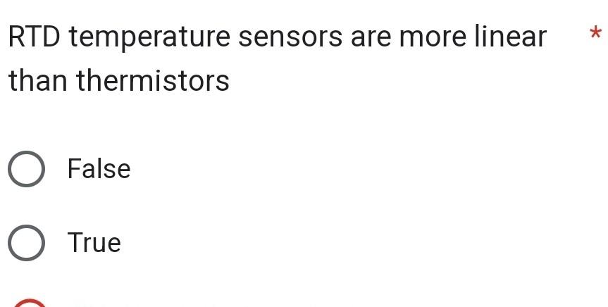 Solved RTD temperature sensors are more linear than | Chegg.com