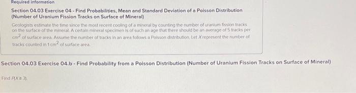 Solved Section 04.03 Exercise 04 - Find Probabilities, Mean | Chegg.com