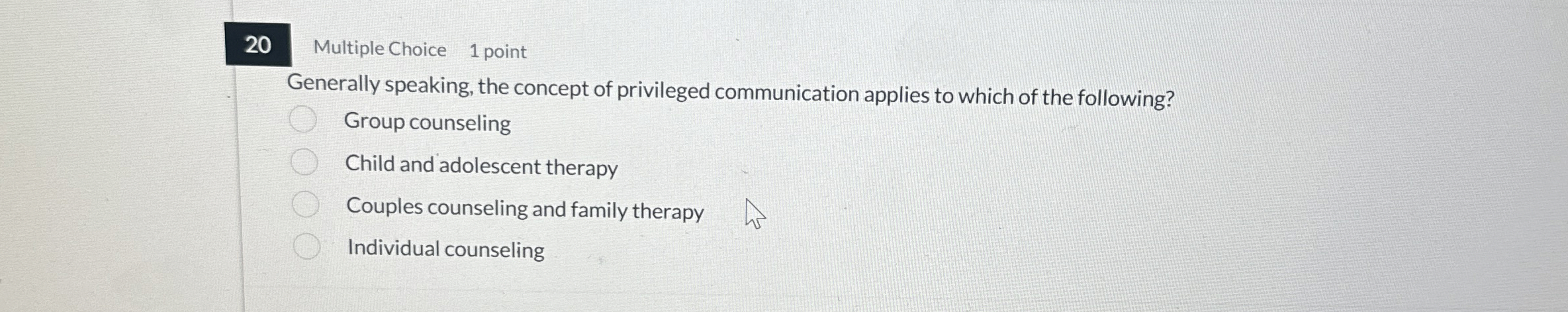 Solved 20Multiple Choice1 ﻿pointGenerally speaking, the | Chegg.com