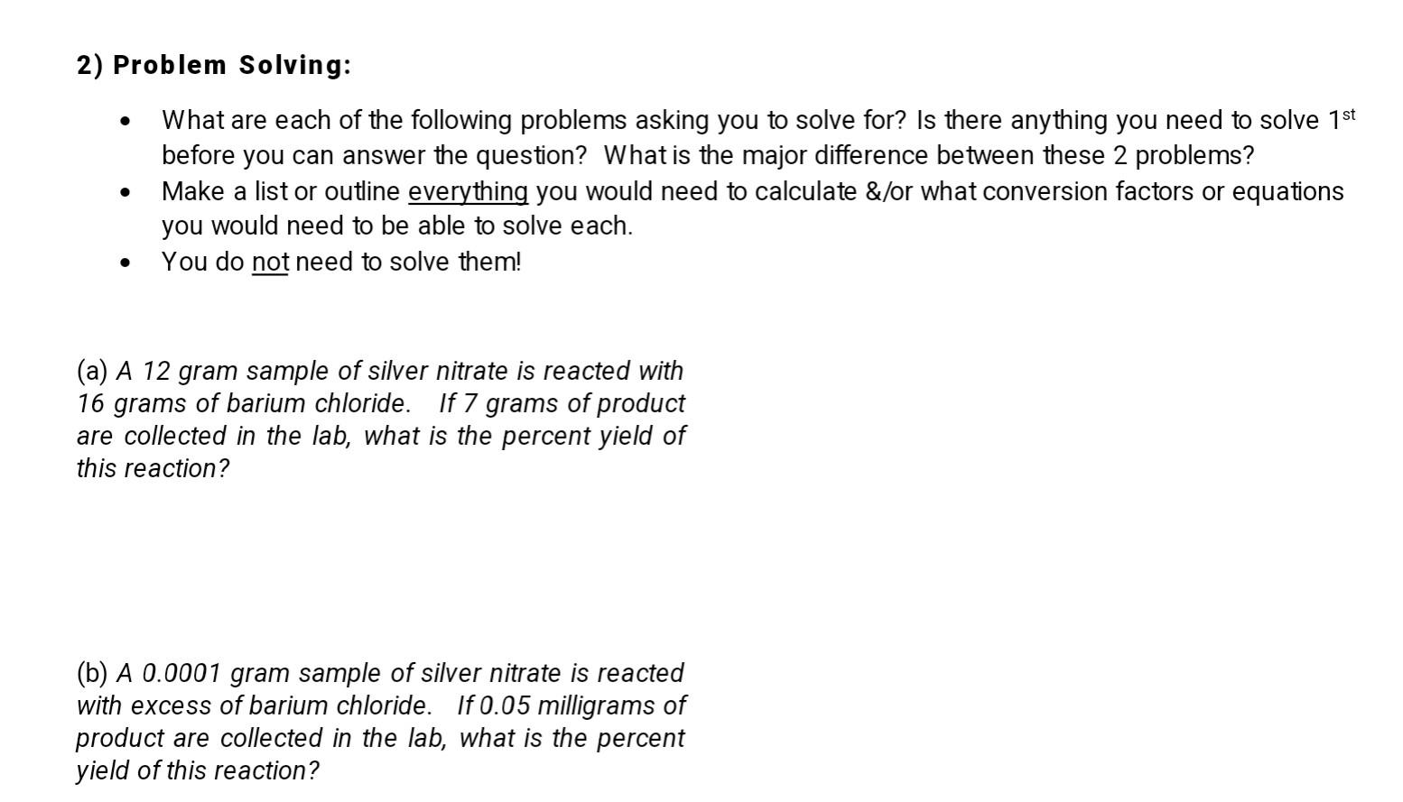 Solved 2) Problem Solving: - What are each of the following | Chegg.com