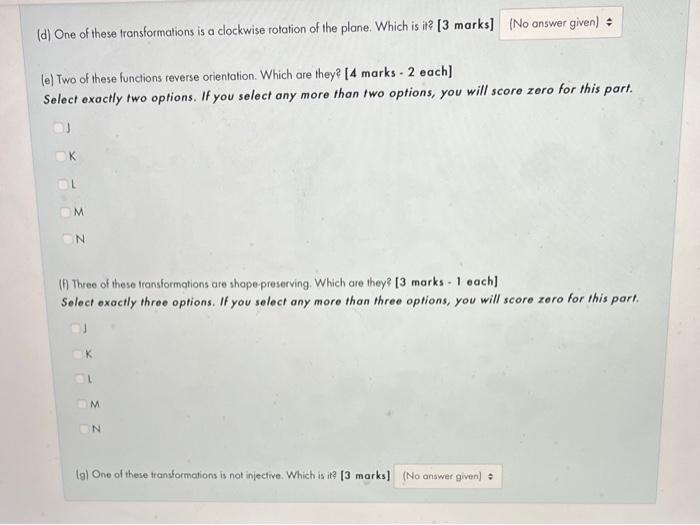 Solved Each of J, K, L, M and N is a linear transformation | Chegg.com