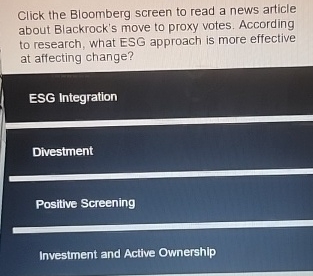 Solved Click the Bloomberg screen to read a news article | Chegg.com