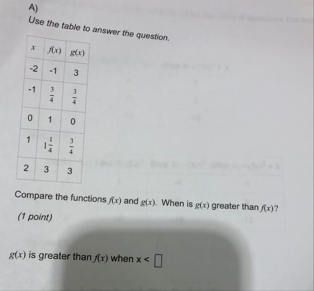 Solved A)Use the table to answer the | Chegg.com
