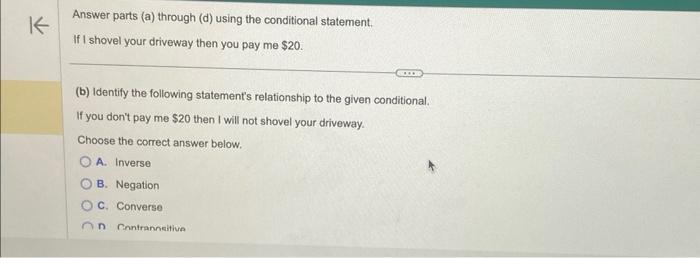 Solved Answer parts (a) through (d) using the conditional | Chegg.com