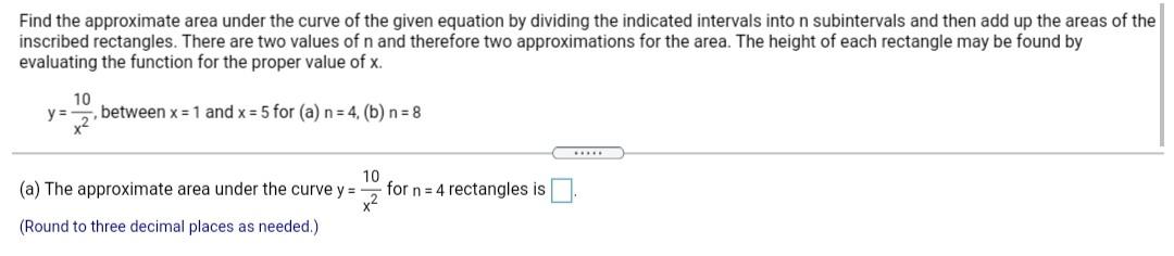 Solved Find the approximate area under the curve of the | Chegg.com