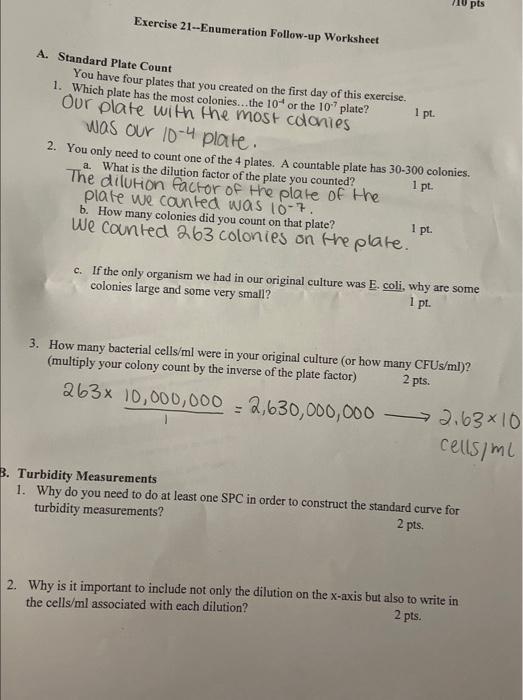 Solved A. Standard Plate Count You have four plates that you | Chegg.com