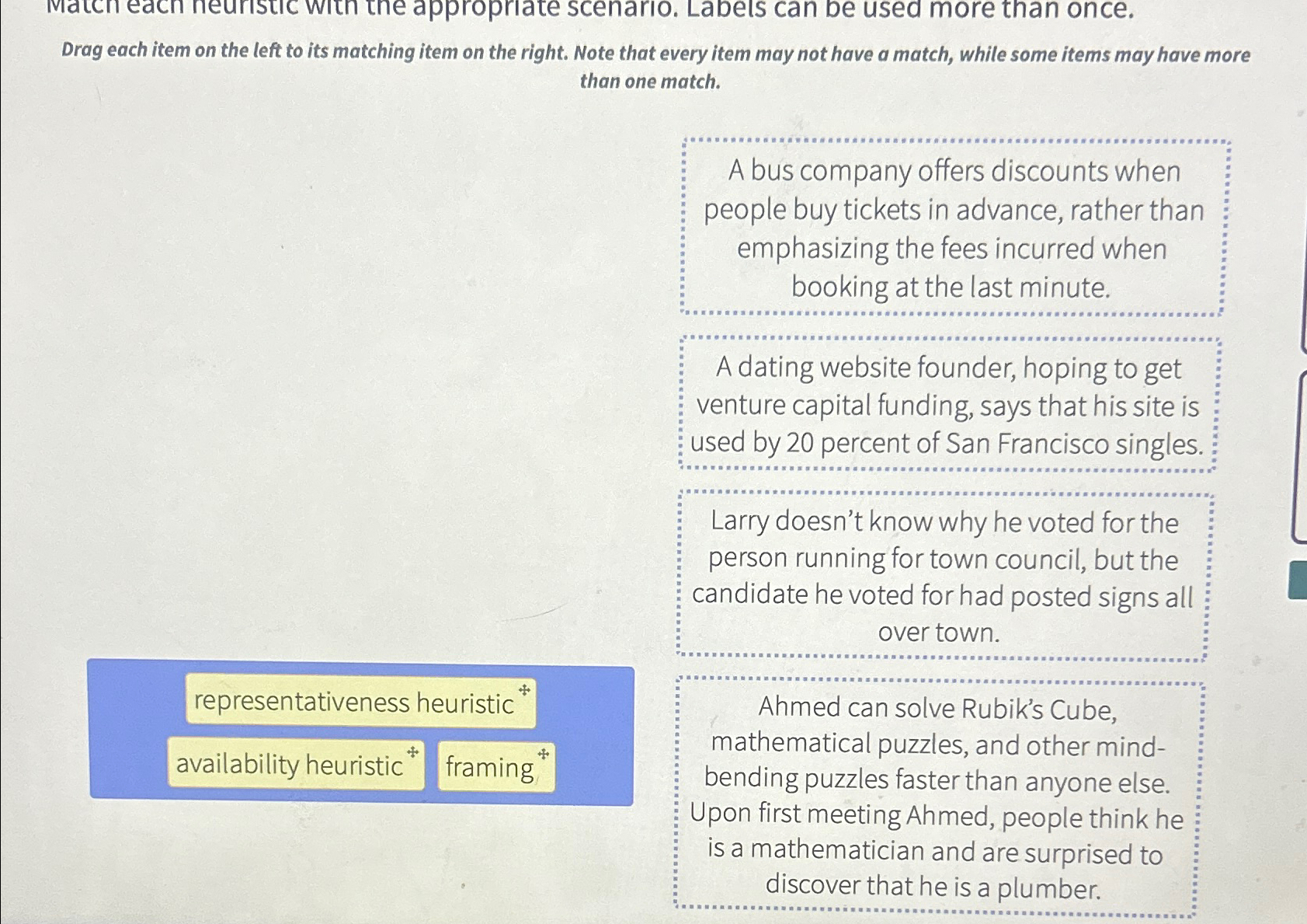 Solved Drag each item on the left to its matching item on | Chegg.com