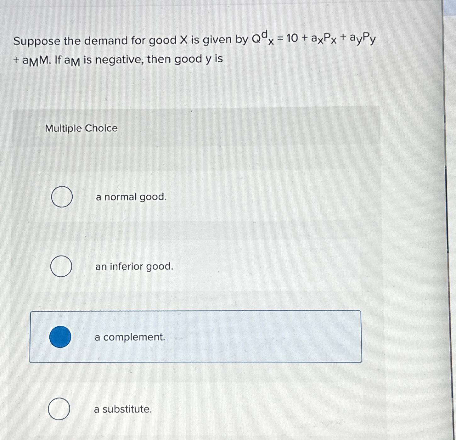 Solved Suppose the demand for good x ﻿is given by | Chegg.com