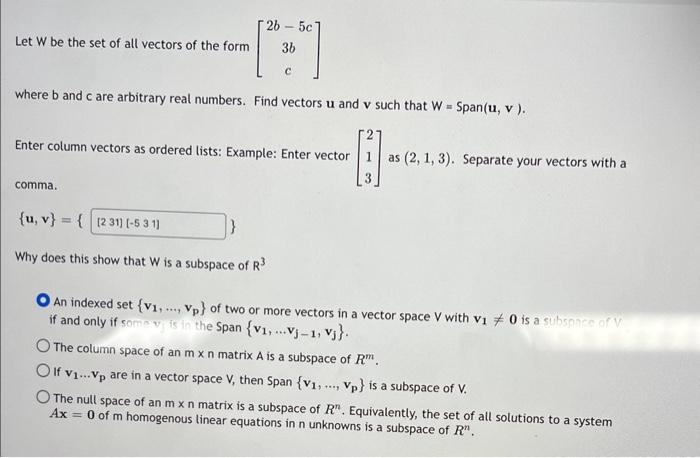 Solved Let W be the set of all vectors of the form | Chegg.com