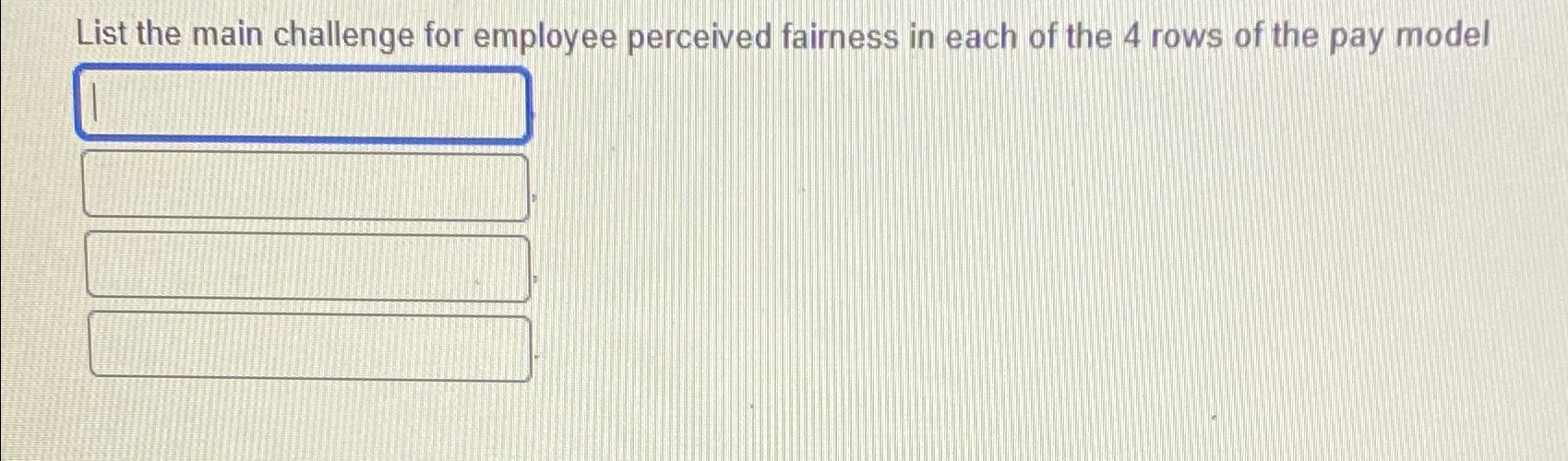 Solved List the main challenge for employee perceived | Chegg.com