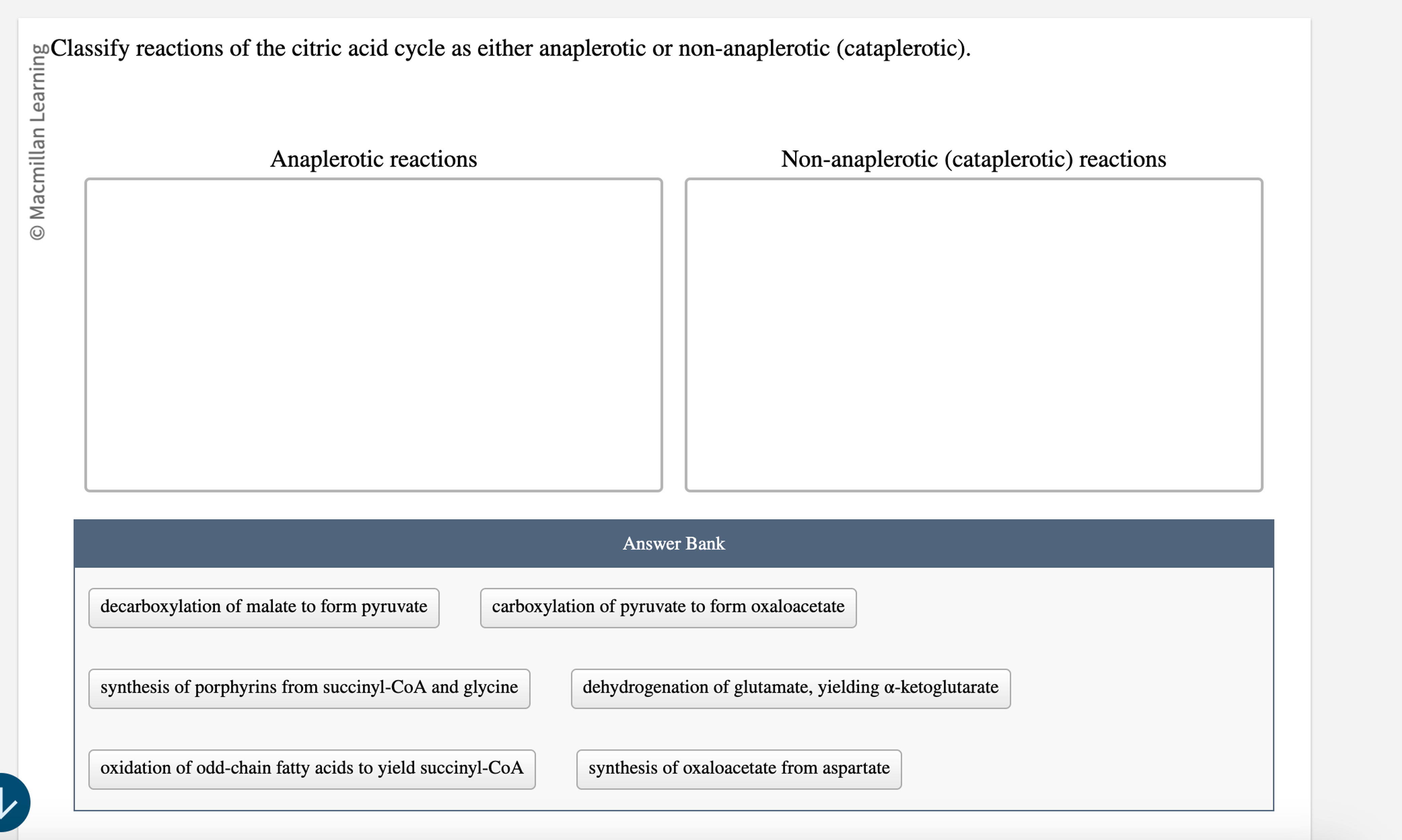 Solved Classify reactions of the citric acid cycle as either | Chegg.com