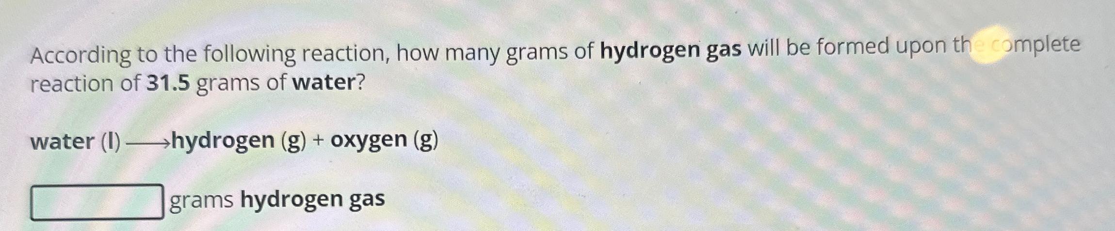 According to the following reaction, how many grams | Chegg.com