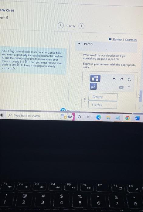 Solved HW Ch 05 em 9 A 60.0 kg crate of tools rests on a | Chegg.com