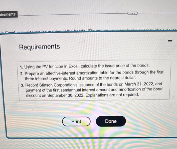 Solved Requirements 1. Using the PV function in Excel, | Chegg.com