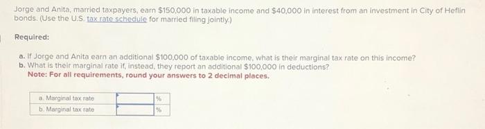 Solved Jorge and Anita, married taxpayers, earn \\( \\$ | Chegg.com